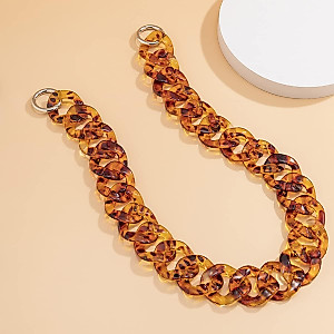 Wiwpar Acrylic Bag Handles Chunky Chains Shoulder Bag Handle Shoulder Straps Replacement Amber for Women's Handbags