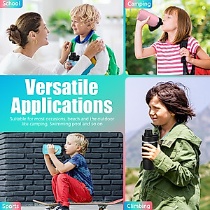 6 Pcs 14 oz Kids Water Bottle Insulated Stainless Steel Toddler Flask with Leak Proof Lid Double Walled Kids Water Cup for Kids, Toddlers, Girls, Boys School Travel Sports Camping (Bright Color)