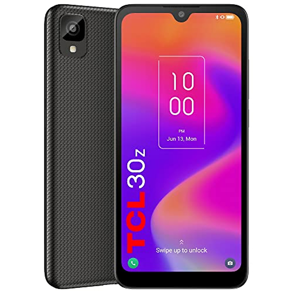 TCL 30 Z Unlocked Cell Phone 4G LTE, 6.1" HD+ Display, Smartphone Android 12, 32GB+3GB RAM, Expandable Memory Up to 512GB, 3000mAh, Built-in GPS, US Version, Prime Black