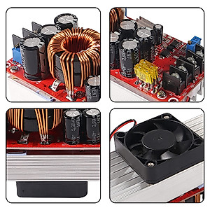 ACEIRMC 1500W 30A DC-DC Boost Converter DIY Step-up Boost Constant Stream Power Supply Module Board in 10-60V Out 12-90V Electric Unit Module (1500W 30A Boost Converter)