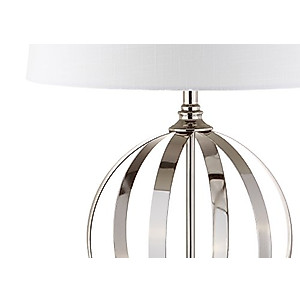 JONATHAN Y JYL1086A Logan 26" Metal Orb LED Table Lamp Modern Contemporary Minimalist Bedside Desk Nightstand Lamp for Bedroom Living Room Office College Bookcase LED Bulb Included, Polished Nickel