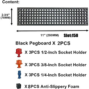 FREE ZONE - Bit Organizer Set (Black) | 158 Hole Bit Storage | 1/4 Inch Hex Bit & Drive Bit Adapter Storage | Screwdriver Toolbox Organizer | Tools are Not Included