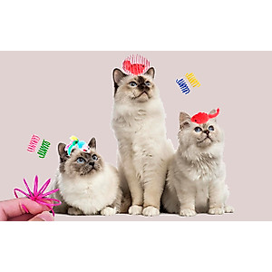 HZCrisp Cat Spring Balls Stretchable - Interactive Cat Springs Toys - Coils Spring Action Toy - Rolling Cat Balls for Playful Cats - Ideal Cat Pet Supplies for Indoor Play - Caged Rats for Kittens