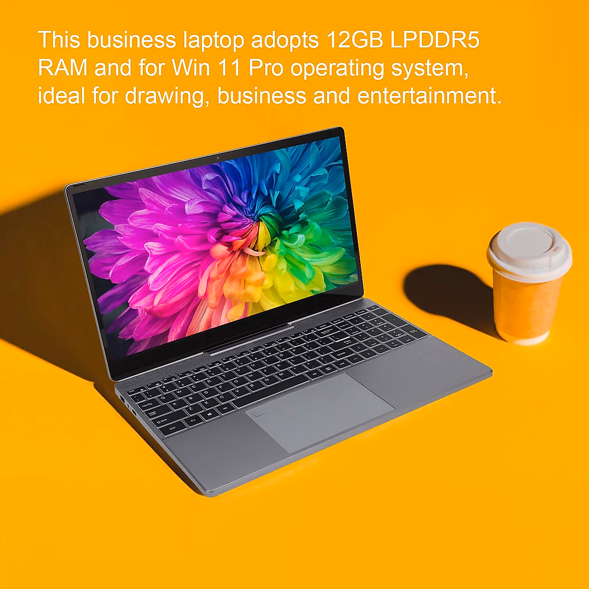 Haofy Tablet Laptop, 12GB DDR5 RAM 5800mAh Battery RGB Backlit 15.6in Touchscreen Office Laptop School Gravity Sensor (US Plug 512GB)