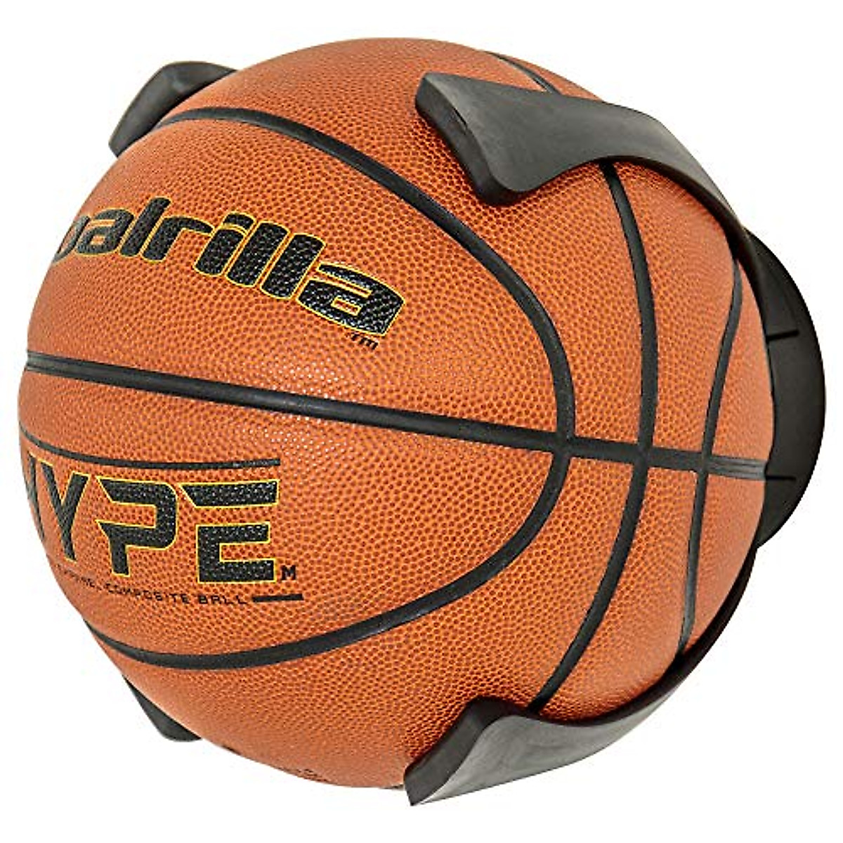 Silverback Basketball Holder Compatible with Men's, Women's, Youth Basketballs, Soccer Balls, Volleyballs, and Kickballs,Black