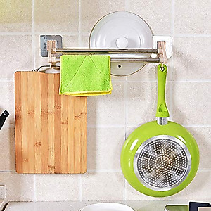 shlutesoy Kitchen Multifunctional Towel Cabinet Rack Hanger Bathroom Double Pole Holder Light Purple
