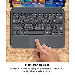 ZAGG - Pro Keys Wireless Keyboard with Trackpad and Detachable Case - Compatible with The Apple iPad 10.2"(Gen 7,8,9) - Charcoal