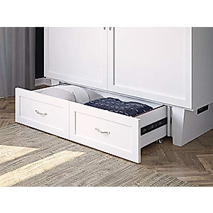 Atlantic Furniture Monroe Murphy Bed Chest with Charging Station, White