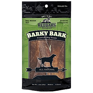 Redbarn All-Natural Barky Bark Beef Jerky for Dogs - Medium 4-5" Strips - Premium Grain-Free & Rawhide-Free Treats w/Chondroitin & Glucosamine for Joint Health - 6 Count