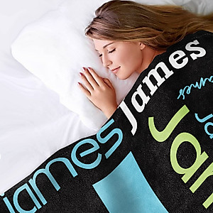 Personalized Name Blanket for Kids, Custom Baby Name Super Soft Blankets for Boys Girls, Name Monogrammed Throws Blanket for Newborn New Mom Personalized Gift Idea Nap Blanket for Toddlers Baptism