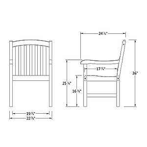 Cambridge Casual Superior Indonesian Teak Arie Dining Chair, Natural