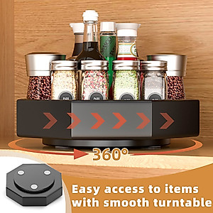 MinBoo Bamboo Lazy Susan Rotating Organizer, Bamboo Rotating Spice Racks with Turntable for Kitchen Pantry Cabinet Cupboard Table, 9 Inch