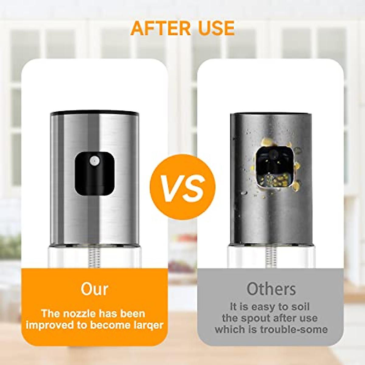 Uktunu Oil Sprayer for Cooking,2 Pack 100ml Glass Olive Oil Sprayer Mister, Olive Oil Spray Bottle, Kitchen Gadgets Accessories for Air Fryer, Canola, Widely Used for Salad Making, Frying, BBQ