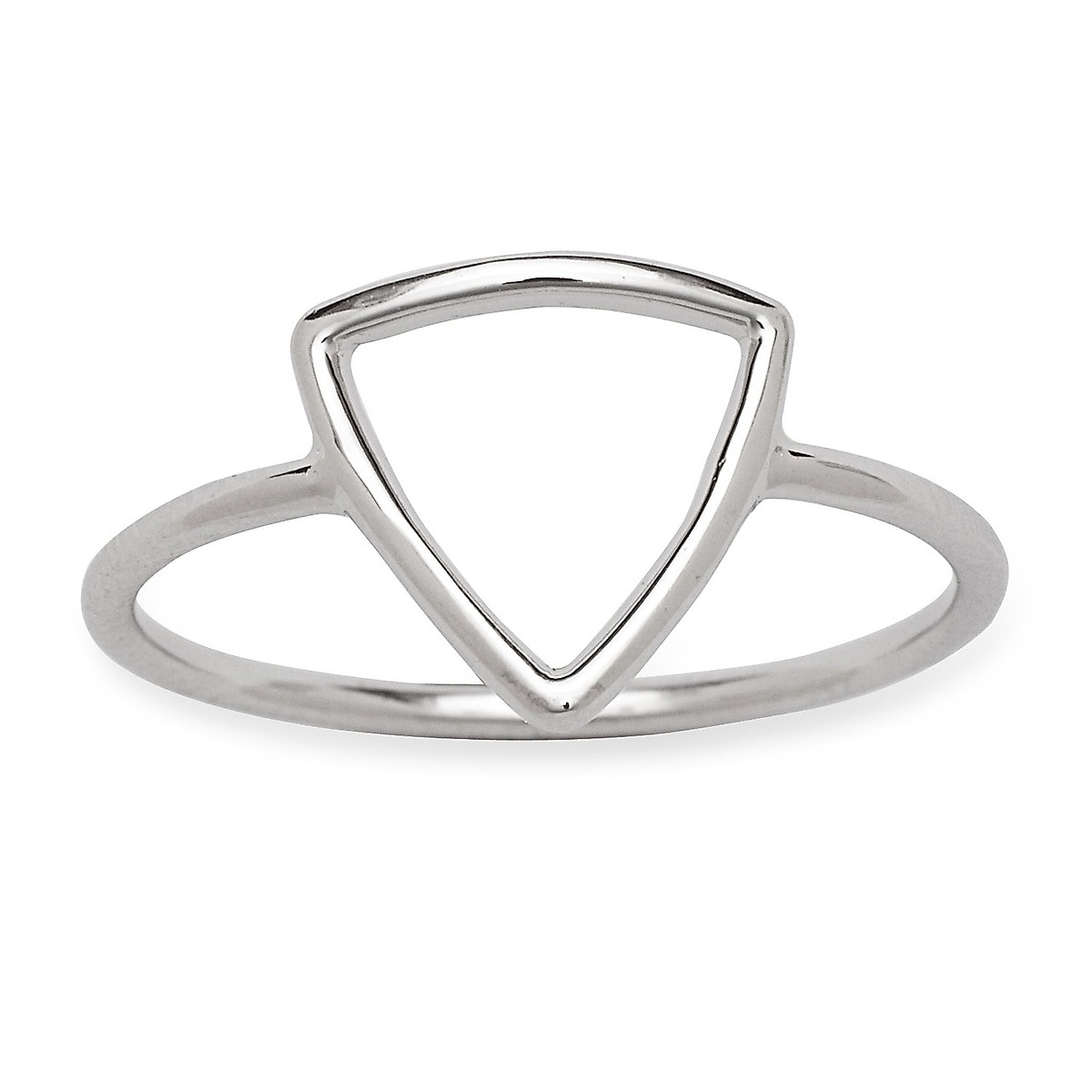 Beaux Bijoux Sterling Silver Dainty Open Triangle Ring (Size 6)