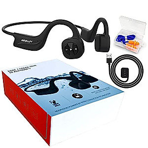 amzluv Swimming Wireless Headphones, Bone Conduction Headphones with Built-in 8GB Memory Support MP3 and Bluetooth Connection