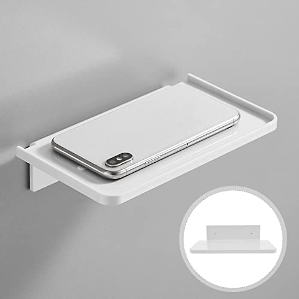 Wall Shelf Bathroom Shelves Self Adhesive Floating Shelves Wall Mounted Shower Caddy Bathroom Racks for Shampoo Toiletries Kitchen White White Shelf