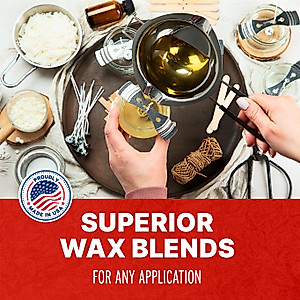 Blended Waxes, Inc. 1 lb. Block - Household Paraffin Wax for Canning, Candle Making, Metal Preservation, Waterproofing, and A Variety of Other Applications (1lb. - 1 Block)