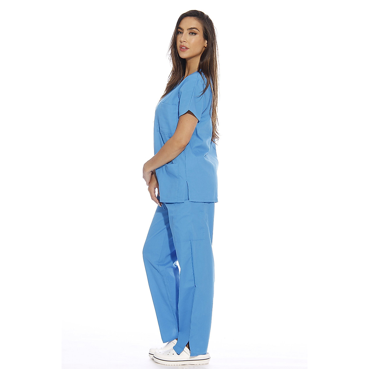Just Love 22254V-L Malibu Blue Women's Scrub Sets/Medical Scrubs/Nursing Scrubs