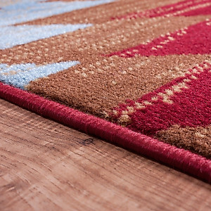 Well Woven Miami Alamo Southwestern Red Southwest Area Rug 5' X 7'