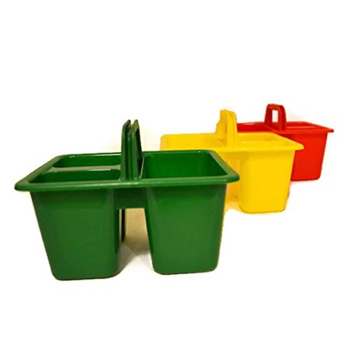 Kids Arts & Crafts Small Plastic Caddies, 3 Compartments, 3-ct Set