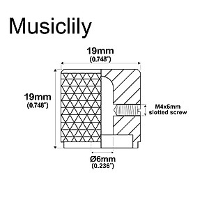 Musiclily Pro 6mm Steel Knurled Flat Top Barrel Knobs with Set Screw for Telecaster Electric Guitar or Precision Bass, Chrome (Set of 2)
