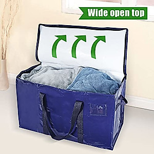 6 Pack Moving Bags,Heavy Duty Extra Large Packing Bags for Moving,Reusable Moving Totes with Reinforced Handles & Zippers,Foldable Moving Storage Bags for Space Saving Moving Supplies