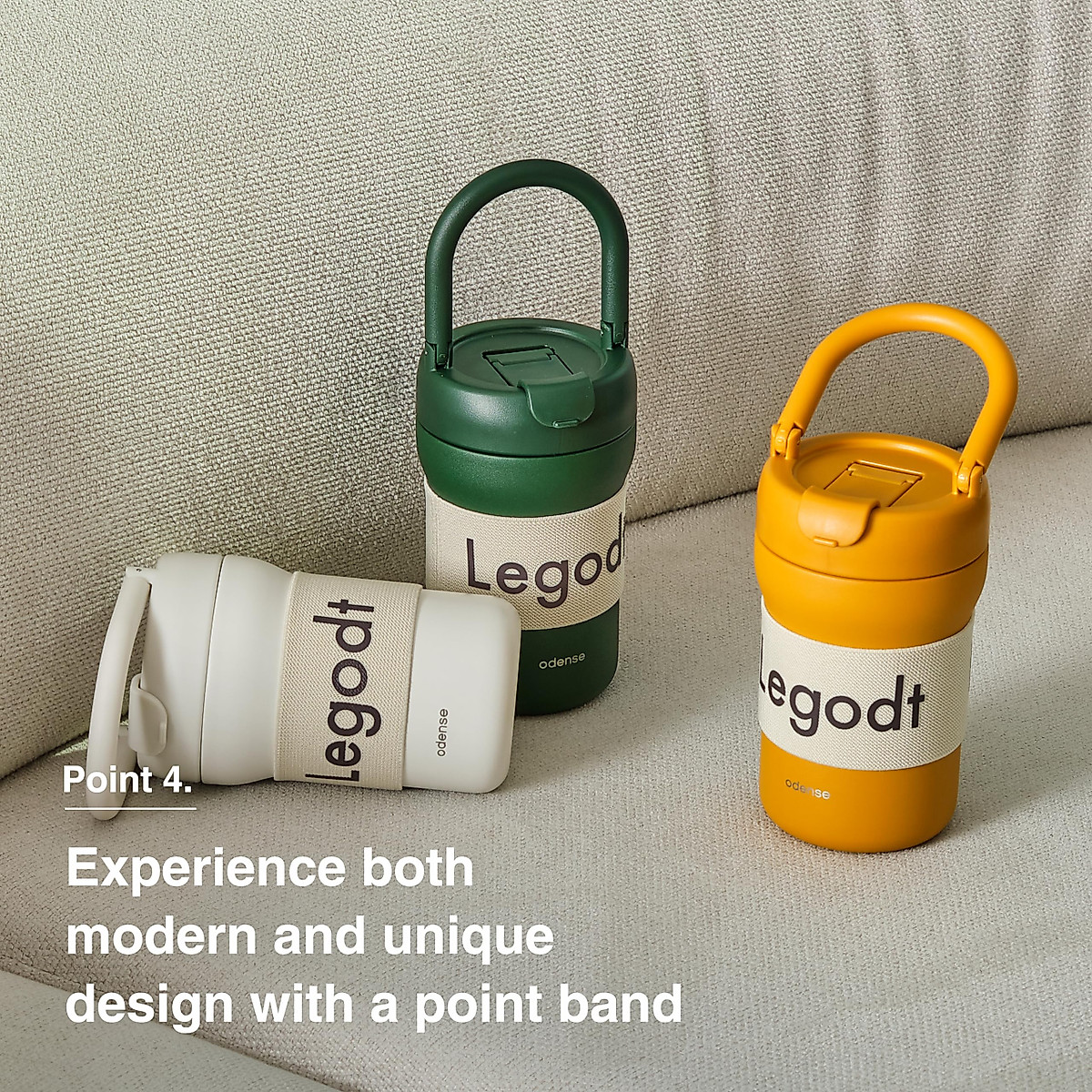 Odense Legodt 2 Way Tumbler 15.2oz with 2 in 1 Lid & Flexible Handle - Straw Available Insulated Travel Coffee Mug with Leak Proof - Double Stainless Steel Keeps Drinks Hot or Cold(Sweet Pumpkin)