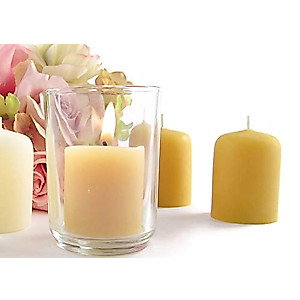 One Dozen (12) Hand Poured Solid Beeswax Votive Candles in Natural Wax - 100% Beeswax Candles by Toadily Handmade - Now Packaged in an Attractive Gift Box! - Made in The USA