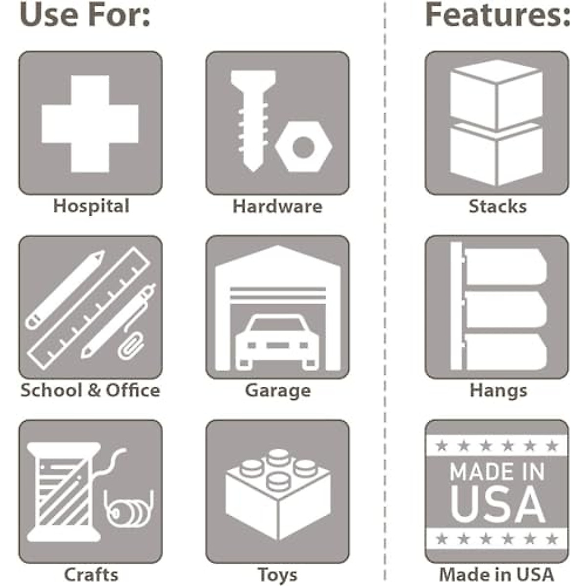 Akro-Mils 30240 AkroBins Plastic Storage Bins, Space-Saving Stackable Bins, Garage Organization Bins, Pantry Organization, Craft Storage, 15-Inch x 8-Inch x 7-Inch, Black, 12-Pack