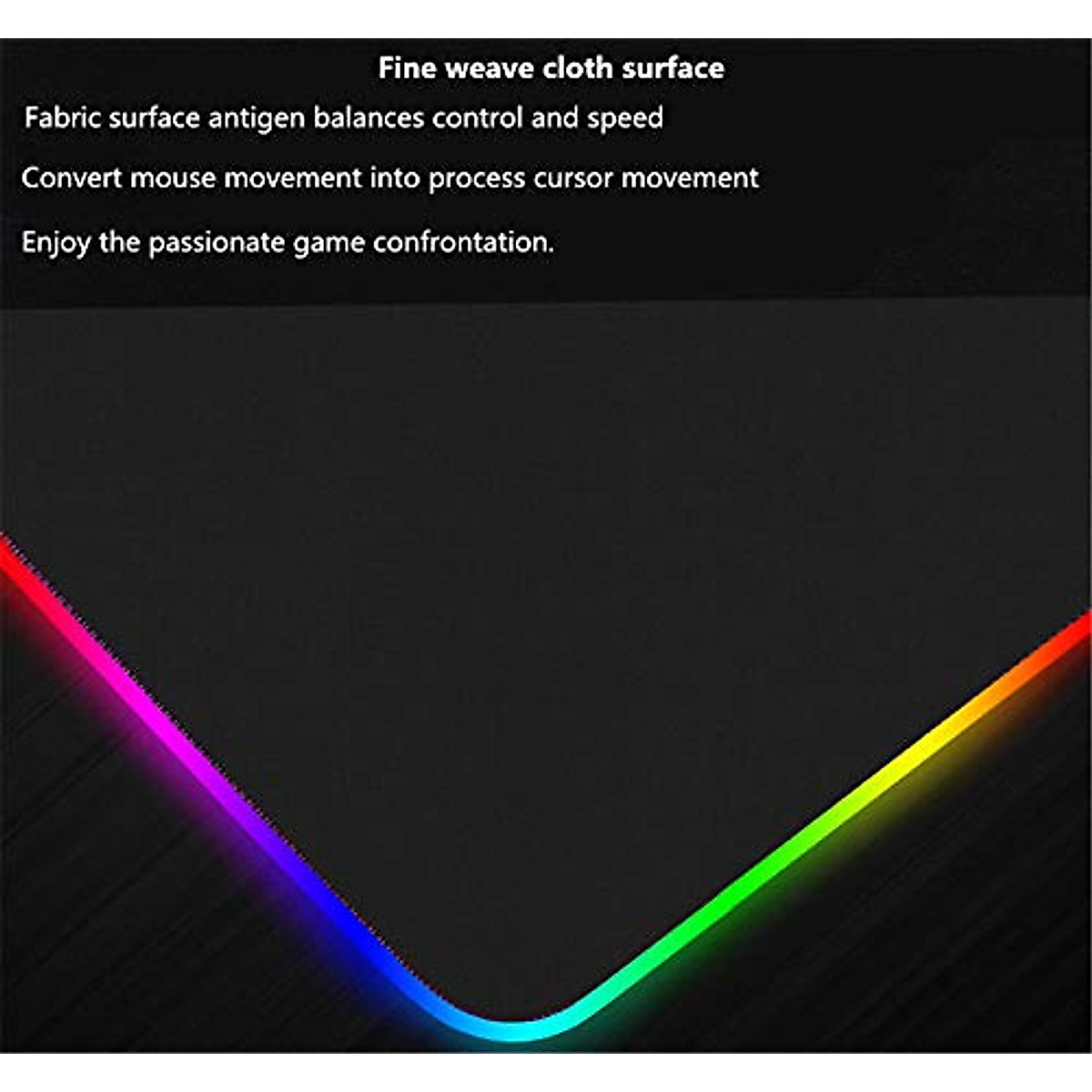 Hexagon Texture Gaming Mouse Pad Gamer Computer RGB Backlit Large XXL for Desk Keyboard Led Mice Mat L(27.5x15.7 Inch)