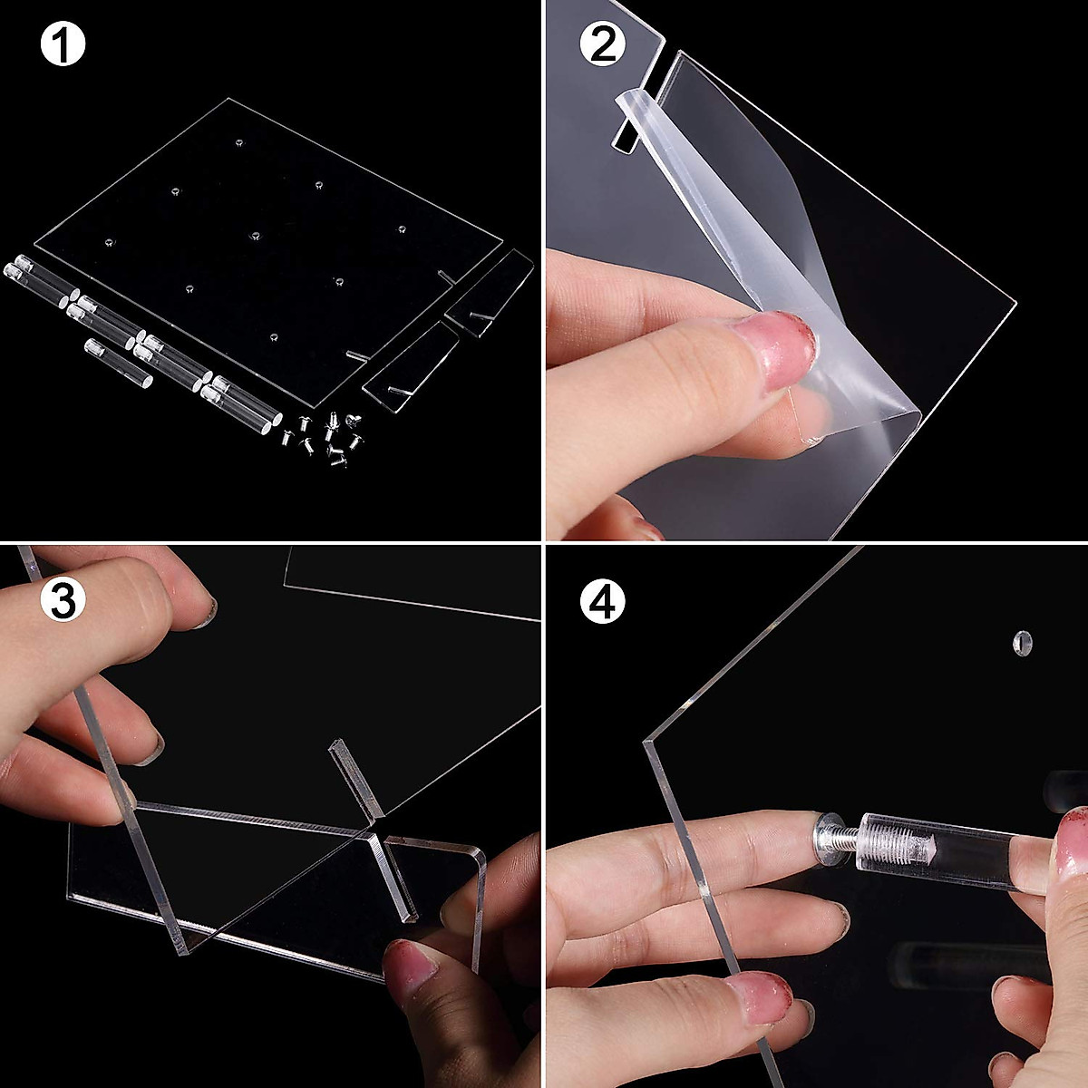 Frienda 1 Pack Acrylic Donut Display Wall Stand, Holds up to 18 Donuts and 2 Pieces Acrylic Donut Stands Clear Bagels Holder Square Stand Holder for Dessert Table Wedding Birthday Party