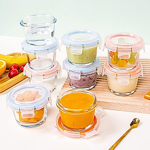 CZUMJJ 4 oz Circular Glass Food Storage Containers Set of 24, Small Containers with Locking Lids, Airtight Glass Food Jars for Food Portion, Snacks | Freezer, Microwave & Dishwasher Safe