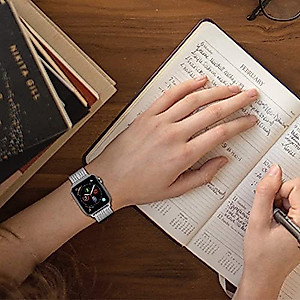 Compatible for Apple Watch Band ,Stainless Steel Magnetic Absorption Strap Metal Mesh Wristband Sport Loop for iWatch Strap 38 mm 40mm 42 mm 44mm Series 8/7/6/SE/5/4/3/2/1 (Black,42MM/44MM/45MM)