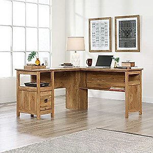 Sauder Cannery Bridge L-Desk, L: 59.06" x W: 59.06" x H: 30.04", Sindoori Mango Finish