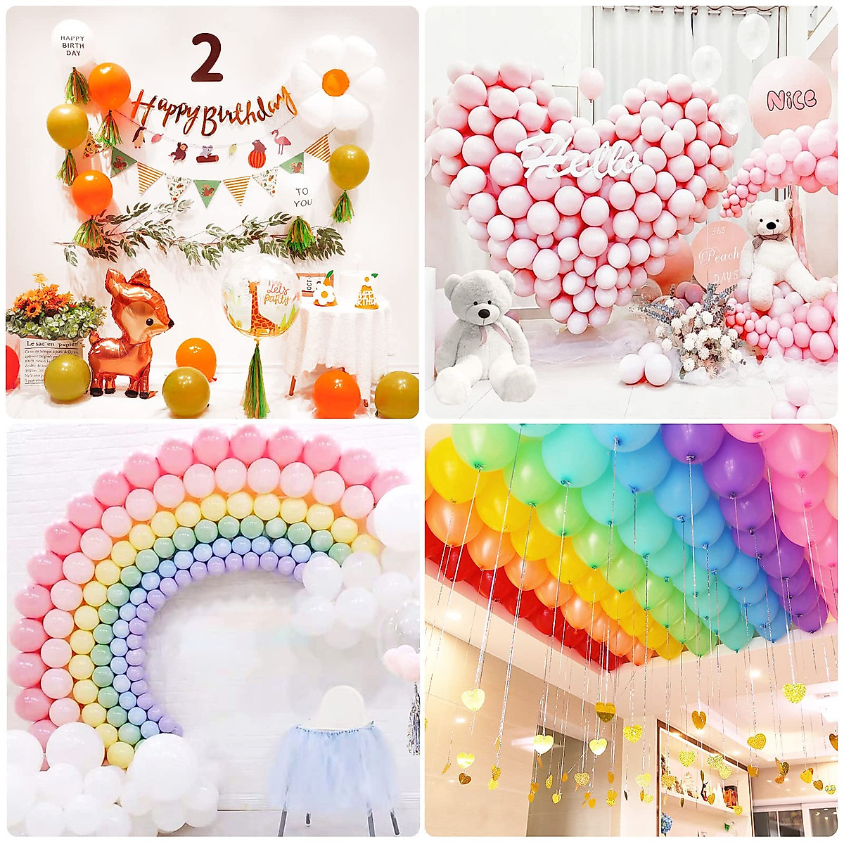 HANWER Balloon Arch Kit, 4 Rolls Balloon Tape and 4 Rolls Glue Points Dots for Decorating Garland, Balloon Arch Strip for Party Wedding Birthday Decorations