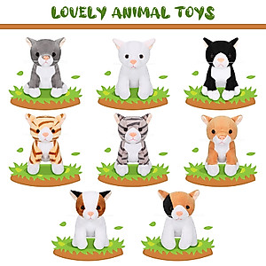 8 Pieces Plush Pets 5 Inch Stuffed Animals Bulk Assorted Cute Stuffed Pet Animal Plush Toys Small Plush Animals for Halloween Kid Classroom School Pet Party Favors Supplies Decoration (Cat)