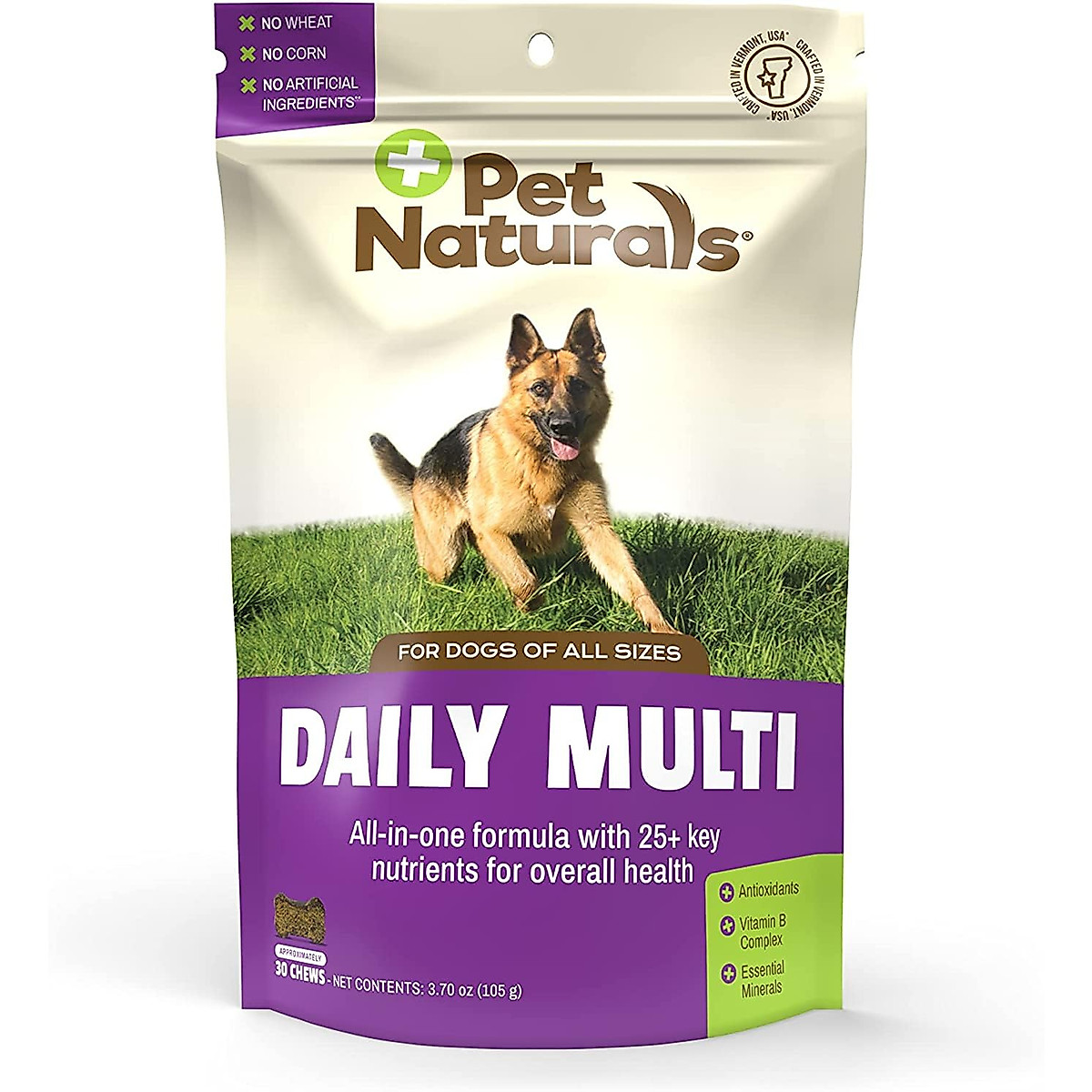 Pet Naturals Daily Multivitamin for Dogs, Veggie Flavor, 30 Chews - Yummy Chews with Amino Acids, and Antioxidants - Supports Energy, Metabolic Function and Pet Wellness