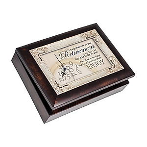 Cottage Garden Retirement Let Relaxation Begin Burlwood Jewelry Music Box Plays Wonderful World