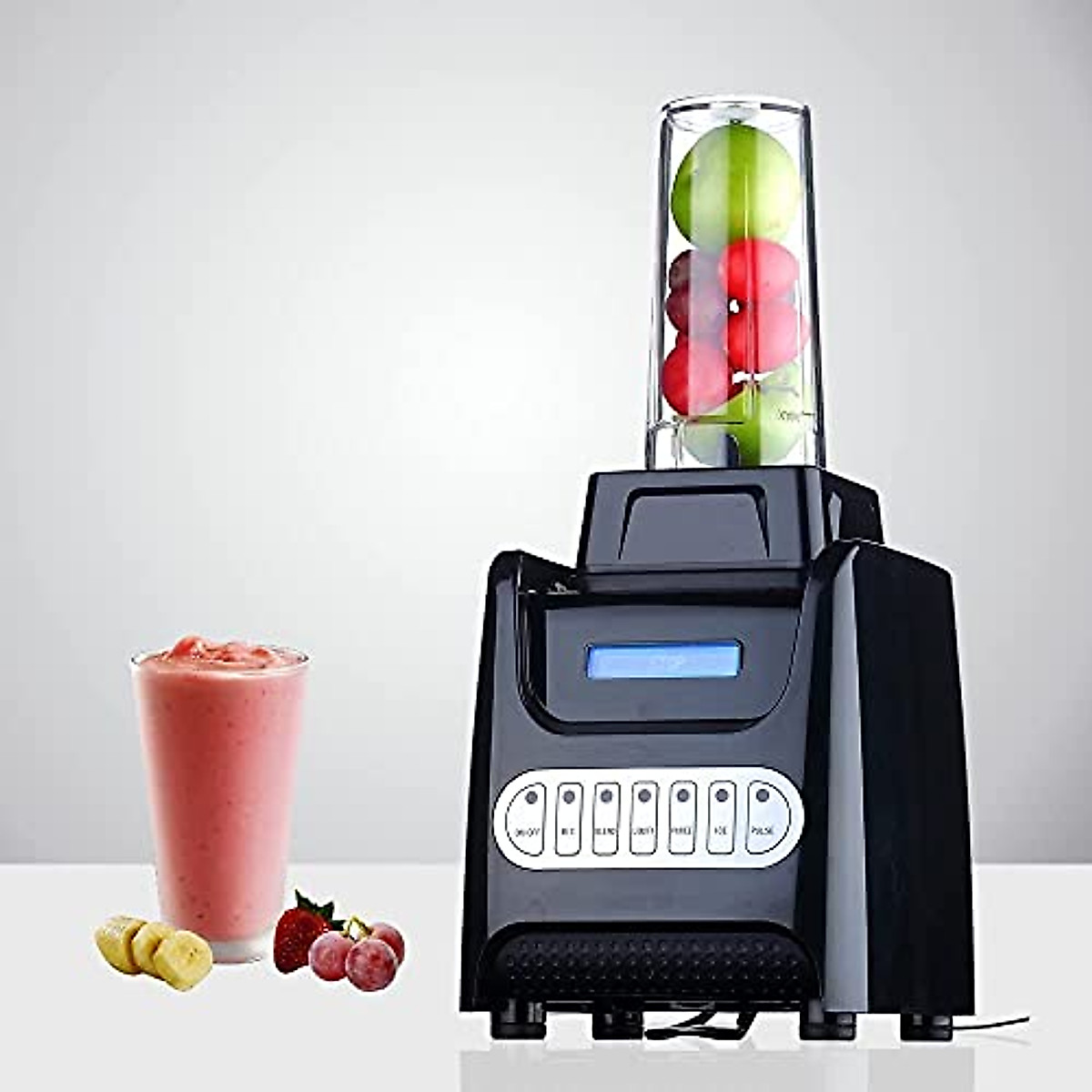 Ovente Kitchen Countertop Blender with Dispenser Stainless Steel Blade & 1.5L BPA-Free Portable Easy Clean Jar, 1000 Watt Base Powered Electric Mixer for Smoothie Protein Shakes, Black BLH1000B