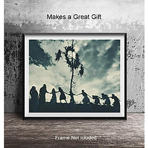 Witch Wicca Coven - Wicca Wiccan Witch Decor - Gothic Living Room Decor - Goth Wall Art Decorations - Pagan Gifts - Witches Witchcraft Paganism Supplies - Medieval Creepy Black Magic Decor