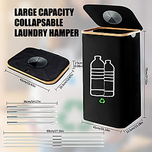 auvstar Removeable Recycling Bin for Kitchen,Separate Recycling Waste Bin Bags,Recycle Bins for Kitchen Home,Large Capacity 100L Recycle Bin with Lid Reusable Inner Bag Bottle Waste Plastice