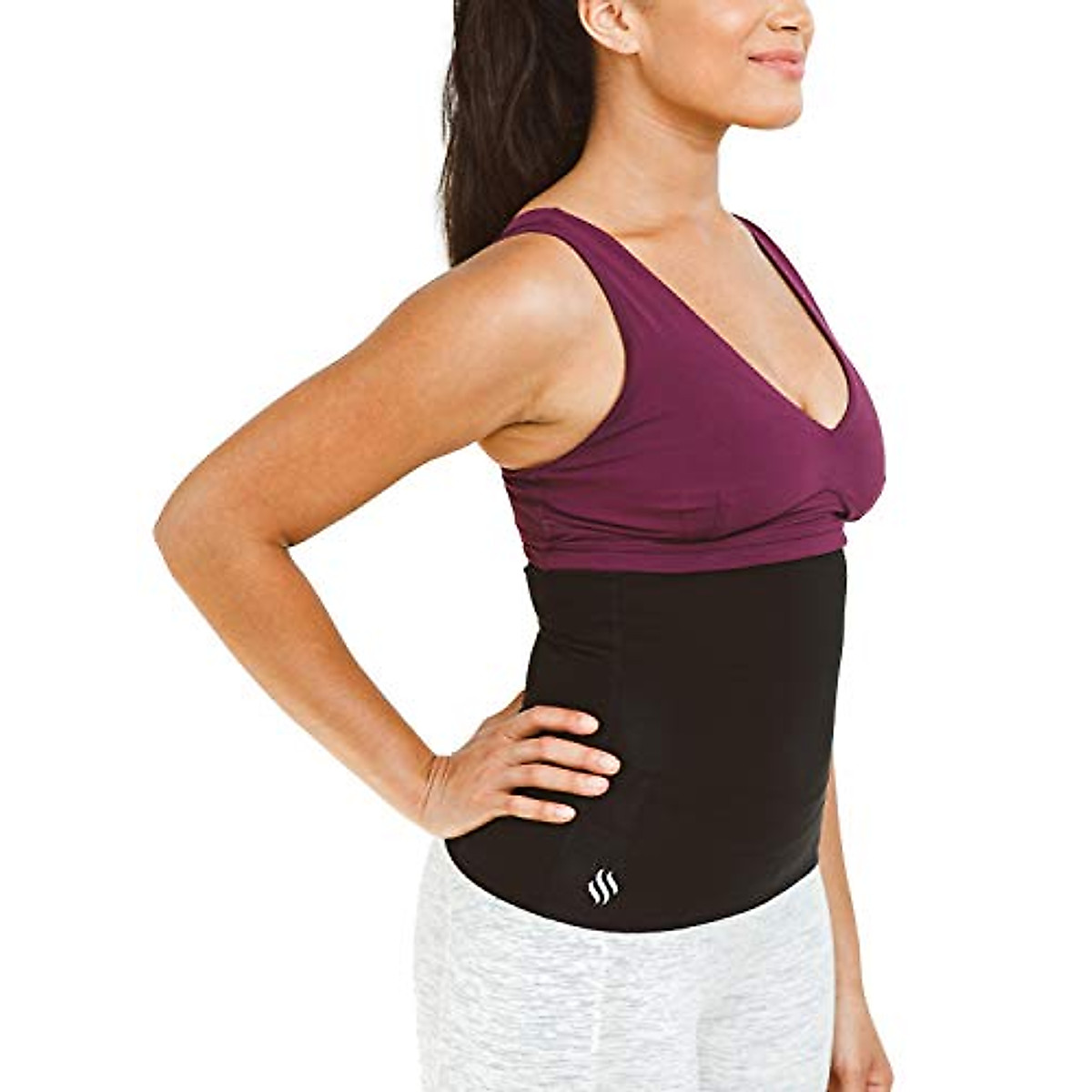 Sweat Shaper Waist Trimmer for Women, Waist Trainer Sauna Belt, Neoprene-Free Waist Cincher, Sauna Slimming Belt (Black, X-Large)