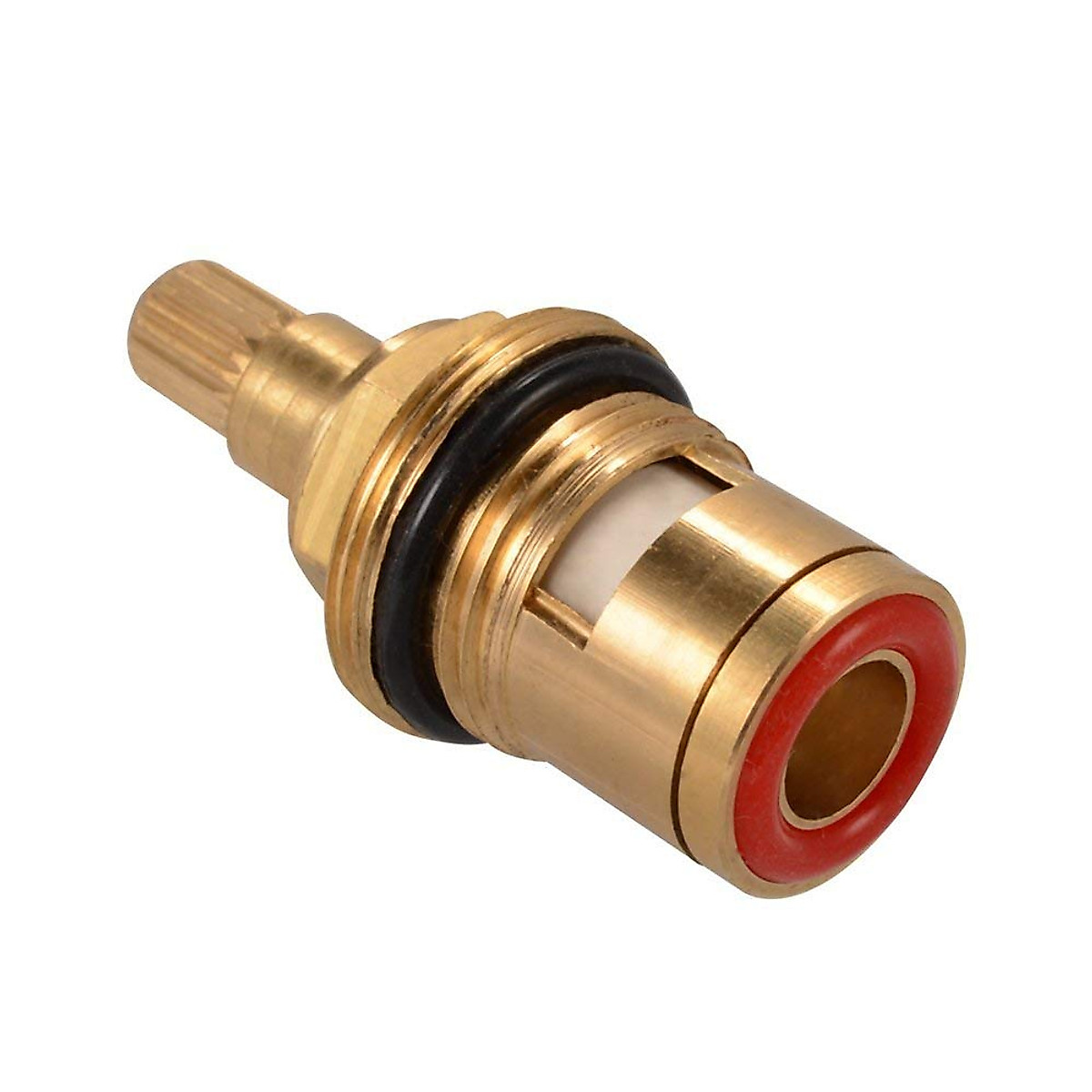 Brass Ceramic Stem Disc Cartridge Faucet Valve Replacement Quarter Turn 1/2" for Bathroom Kitchen Tap (1 Pair Hot & Cold)