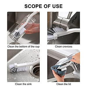 SetSail Small Scrub Brush, Mini Grout Brush Micro Edge Corner Cleaning Brush for Bottle, Tile Lines, Window Track, Bathroom Crevice Brush for Crevice and Narrow Space, 2 Pack k051