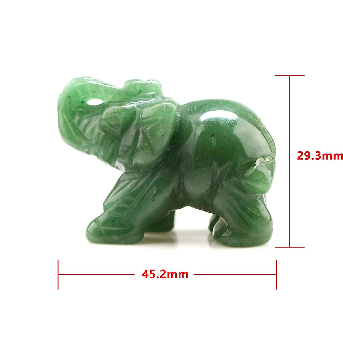 Carved Healing Crystals Gemstones Elephant Statue Figurine Collectible Decor 1.5 inches (Green Aventurine)