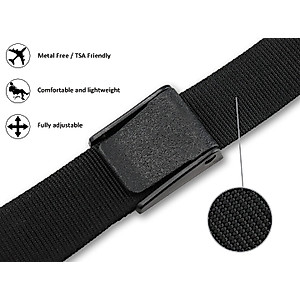 Titan Durable Outdoor Nylon Web Belt Metal Free (Black)