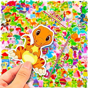 Cute Animal Stickers for Kids,200 Pcs Cute Waterproof Cartoon Stickers Dinosaur Stickers Water Bottle Stickers Waterproof Skateboard Laptop Stickers Computer Phone Stickers for Kids Teens Girls