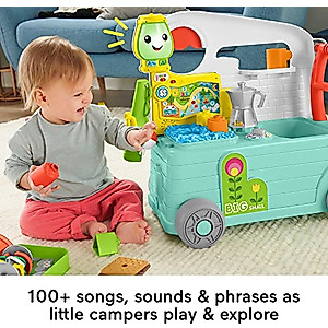 Fisher-Price Laugh & Learn Baby To Toddler Toy 3-In-1 On-The-Go Camper Walker & Activity Center With Smart Stages For Ages 9+ Months