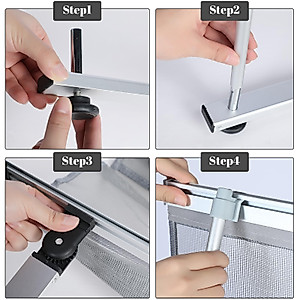 Outus 1 Pcs Mesh Literature Brochure Holder with 8 Pocket Portable Magazine Display Roll Up Magazine Rack Lightweight Floor Standing Catalog Office Brochure Display Stand for Business Trade Shows