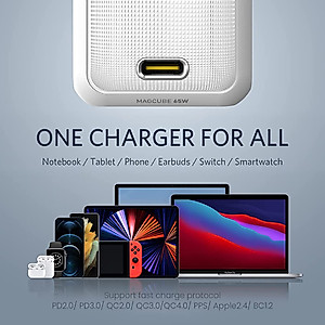 AOHI 65W USB C Charger Set, Magcube 65W PD Fast Charger with USB C to Lightning Cable for iPhone 13(3ft MFi-Certified), iPhone 13/13 Pro/12/Pro/Mini